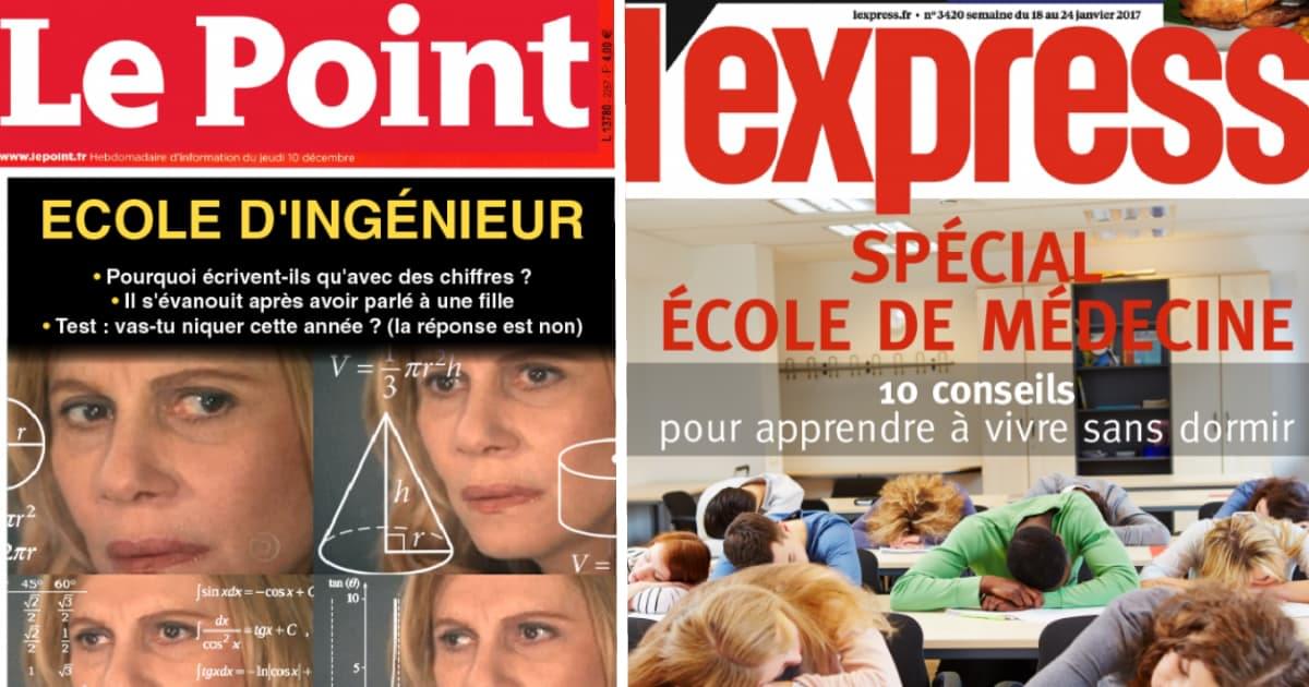 Top 12 des Unes de journaux en fonction de ta filière, coucou les étudiants