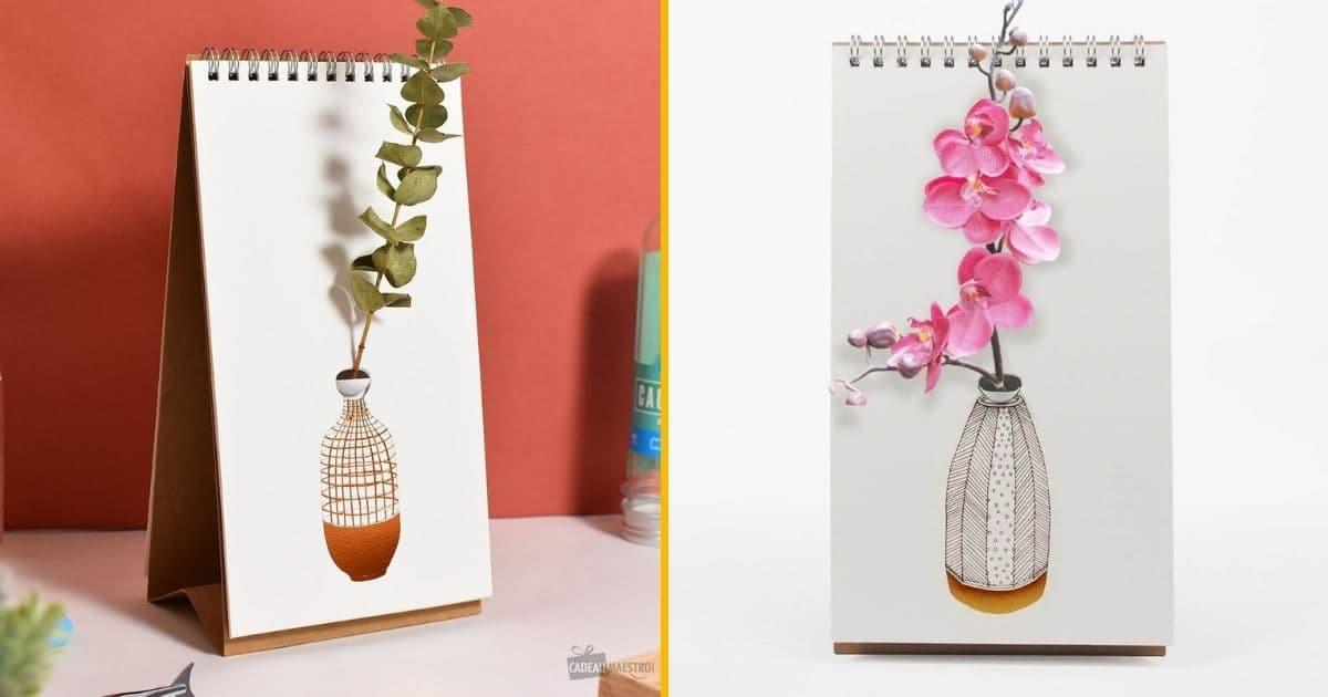 Un bloc notes qui fait aussi vase