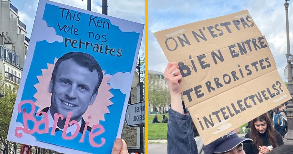 Top 15 des meilleures pancartes de manif contre la réforme des ...